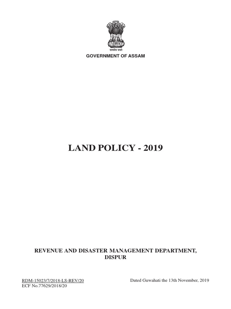 Land Policy 2019 | PDF | Business | Finance & Money Management