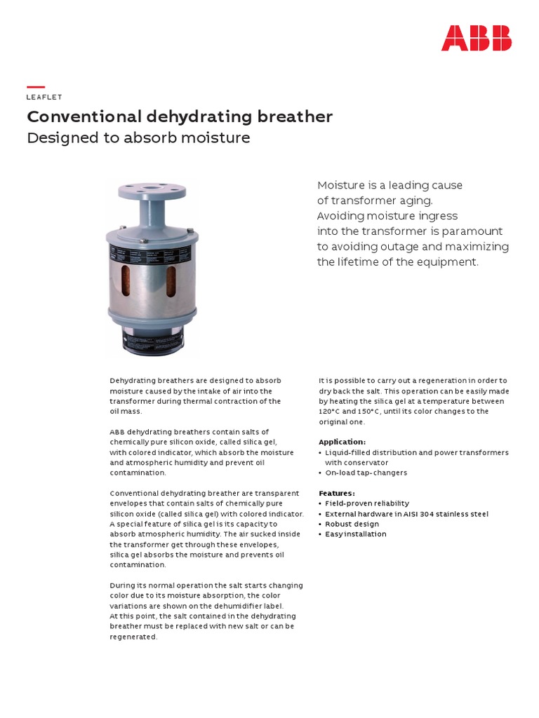 ABB Leaflet Comem Conventiona Air Breather-2018!06!06 | PDF | Silicon Dioxide | Corrosion