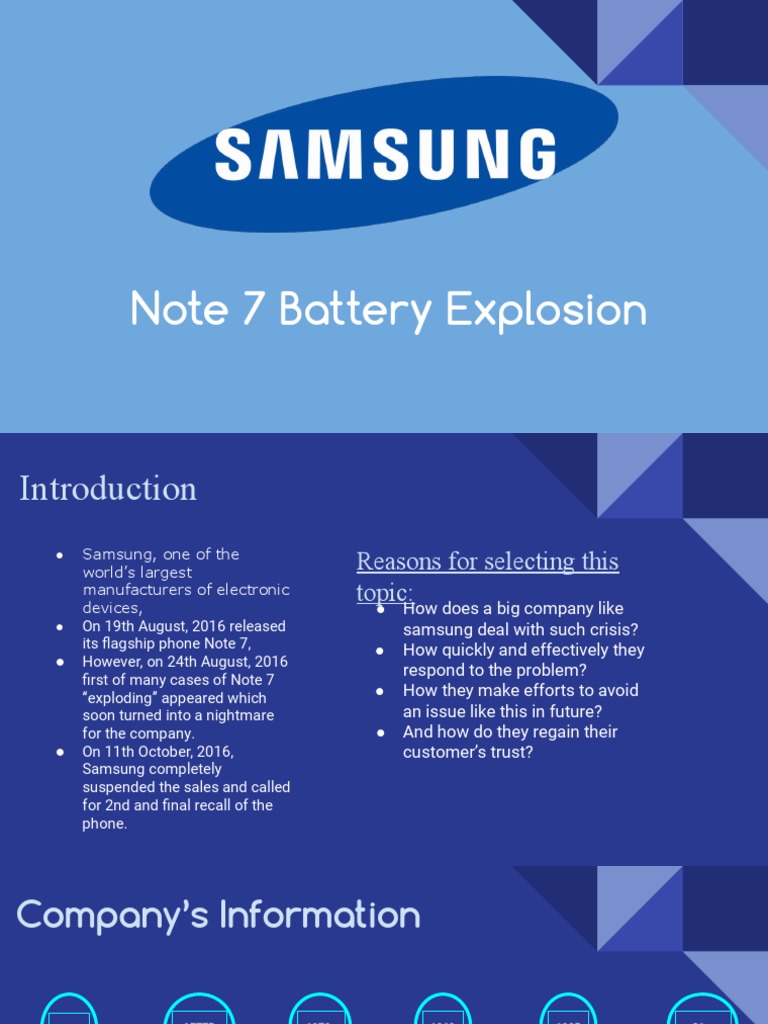 Note 7 Battery Explosion Presentation | PDF | Samsung Electronics ...