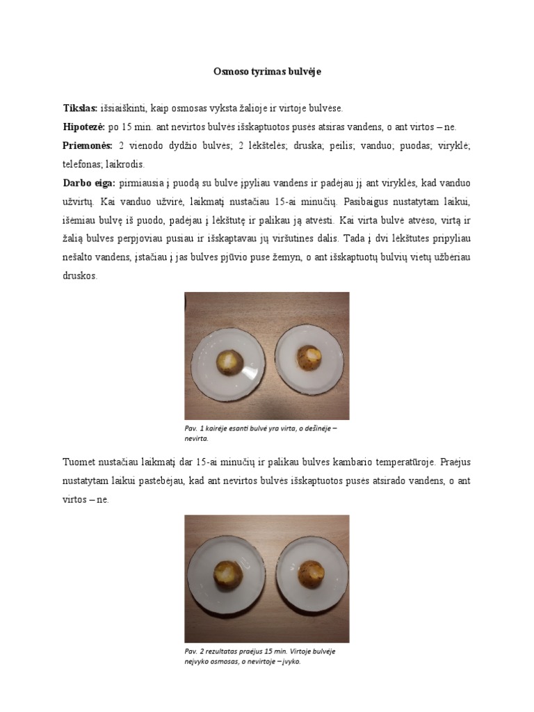 Osmoso Tyrimas | PDF