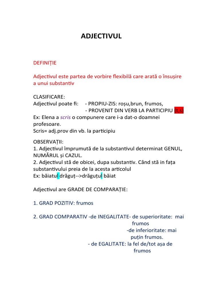 ADJECTIVUL | PDF
