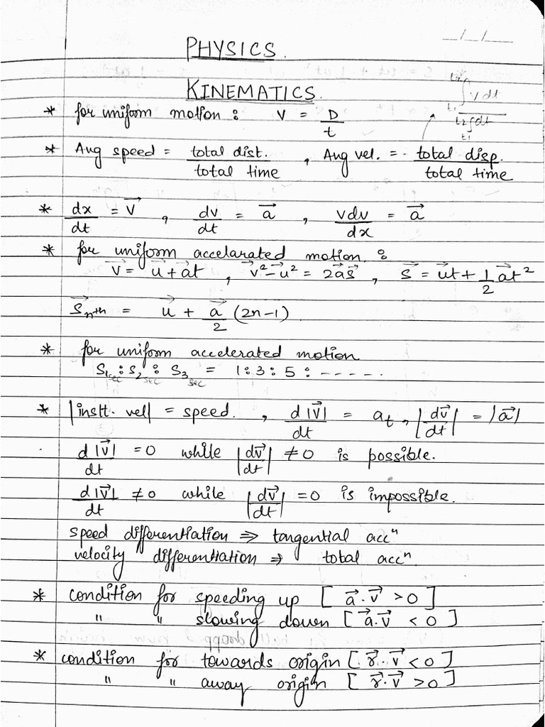 Physics Grade 11 Short Notes | PDF