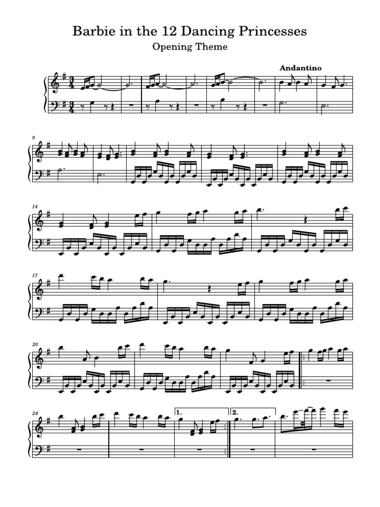 Barbie in the 12 Dancing Princesses Theme | PDF