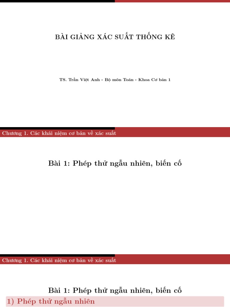 Bai Giang XSTK Chuong 1 - 2022-2023 | PDF