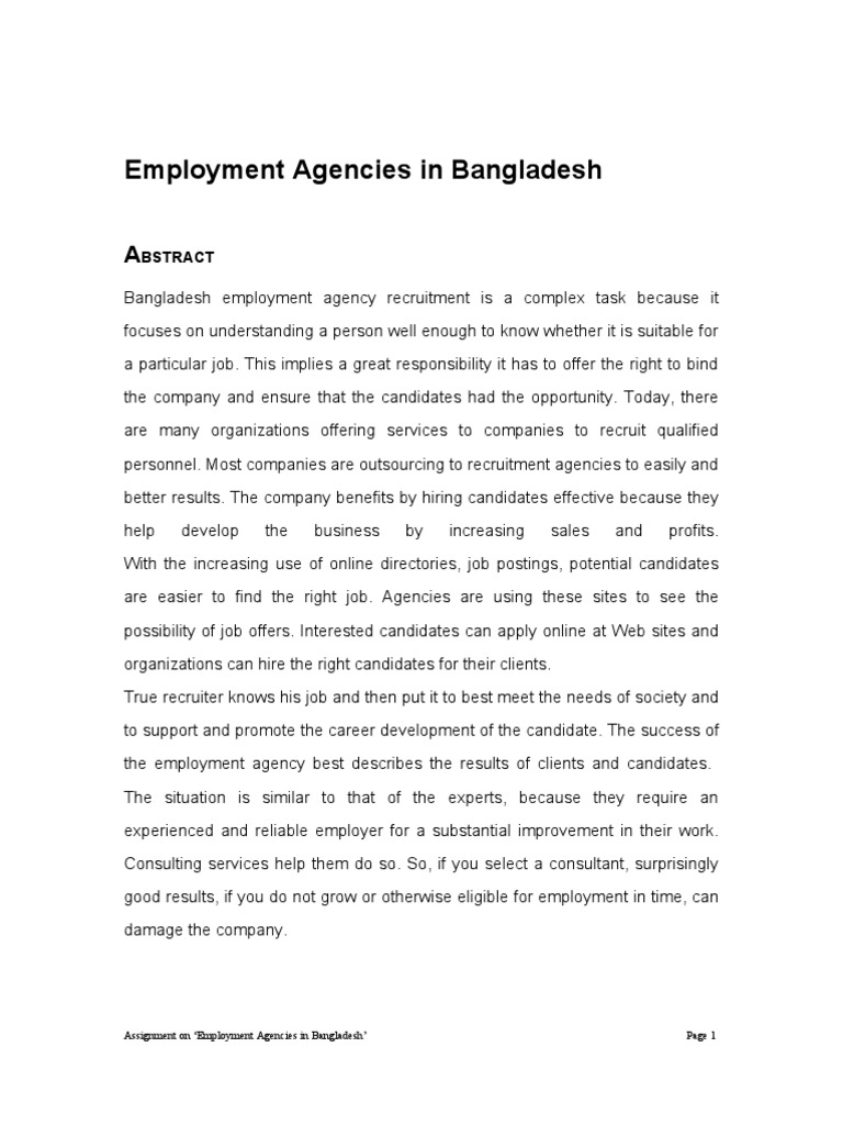 Employment Agencies in Bangladesh | PDF | Migrant Worker | Employment