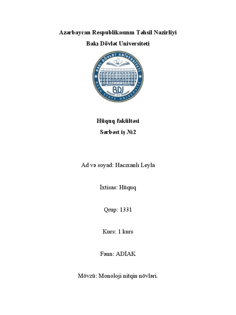 Sebest Is Monoloji Nitqin Novu | PDF