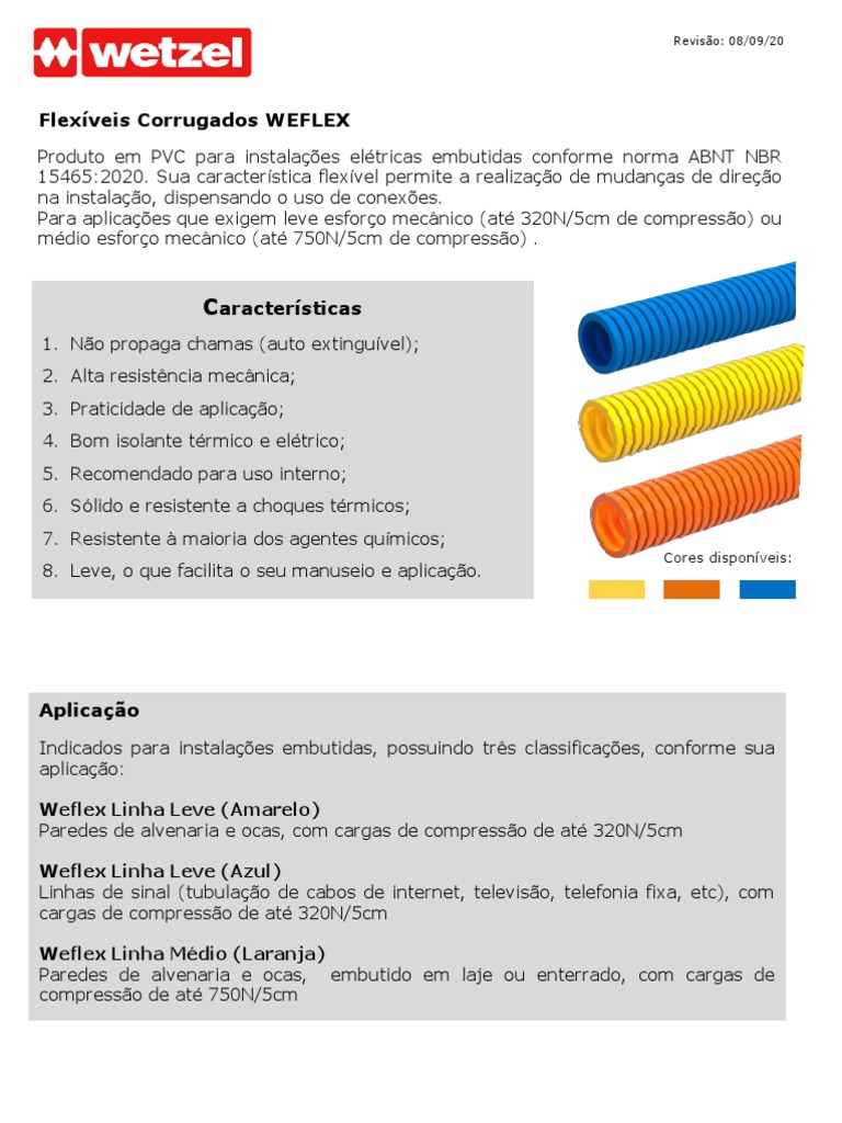 Flexíveis Corrugados Weflex | PDF