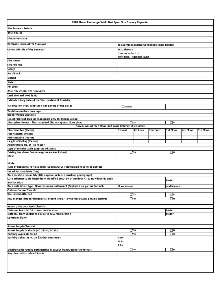 NEW SURVEY Wifi Survey Report Format | PDF
