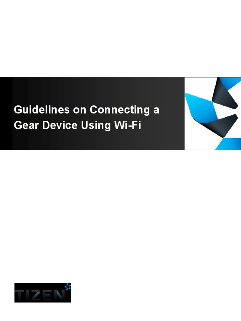 Guidelines On Connecting Gear Device Using WiFi For GWD | PDF | Wi Fi ...