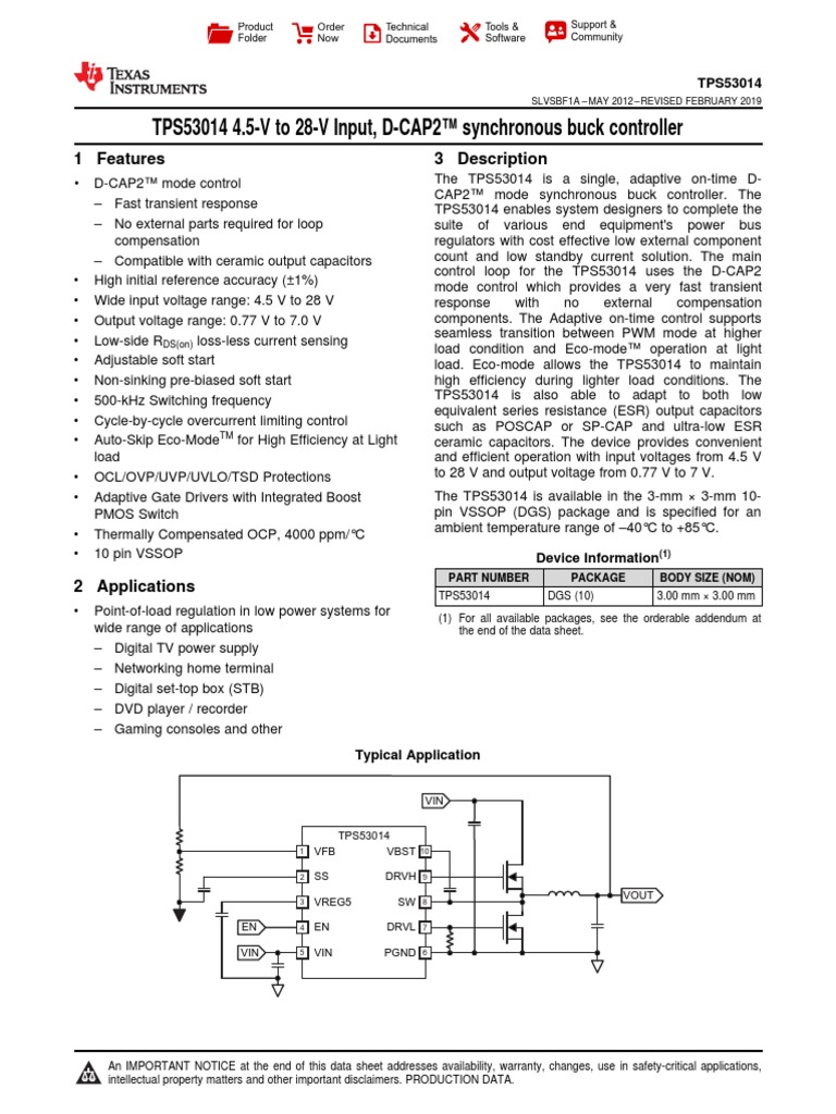 Tps 53014 | PDF | Capacitor | Mosfet