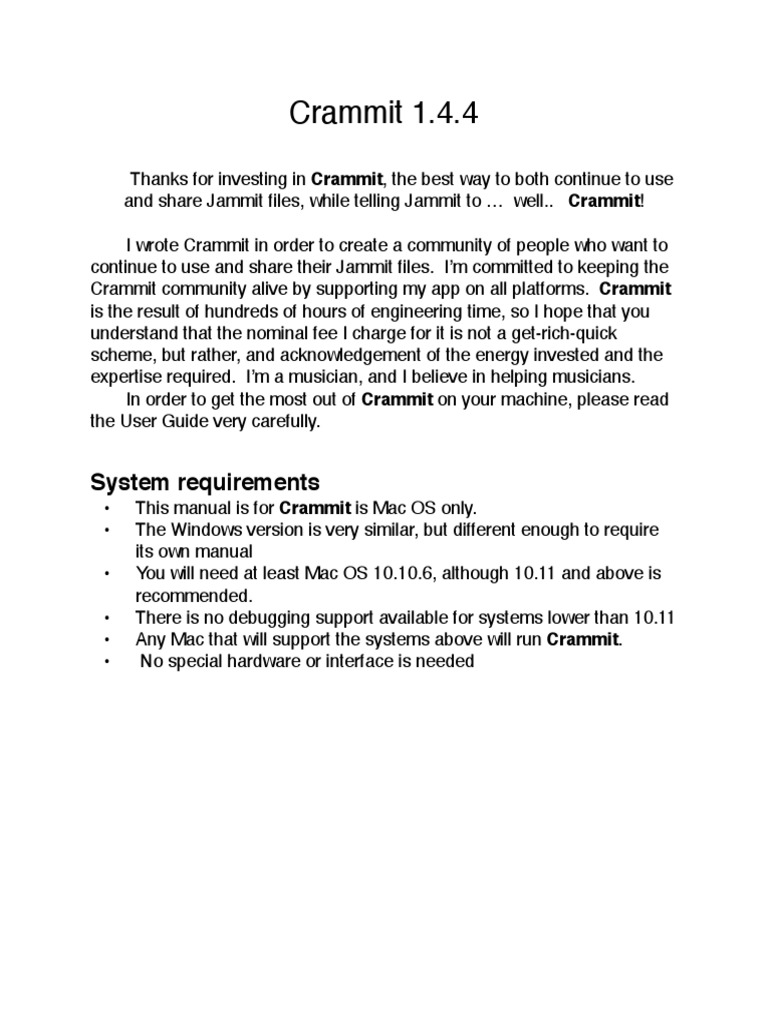 Crammit User Guide for Mac OS | PDF | Computer File | Mac Os
