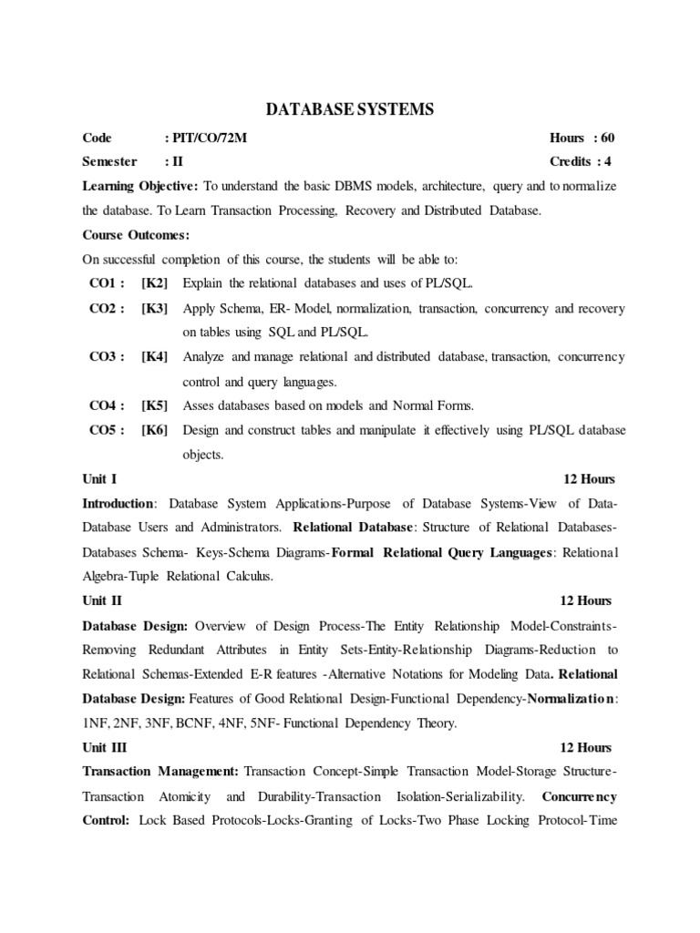 RDBMS Syll | Download Free PDF | Databases | Relational Database