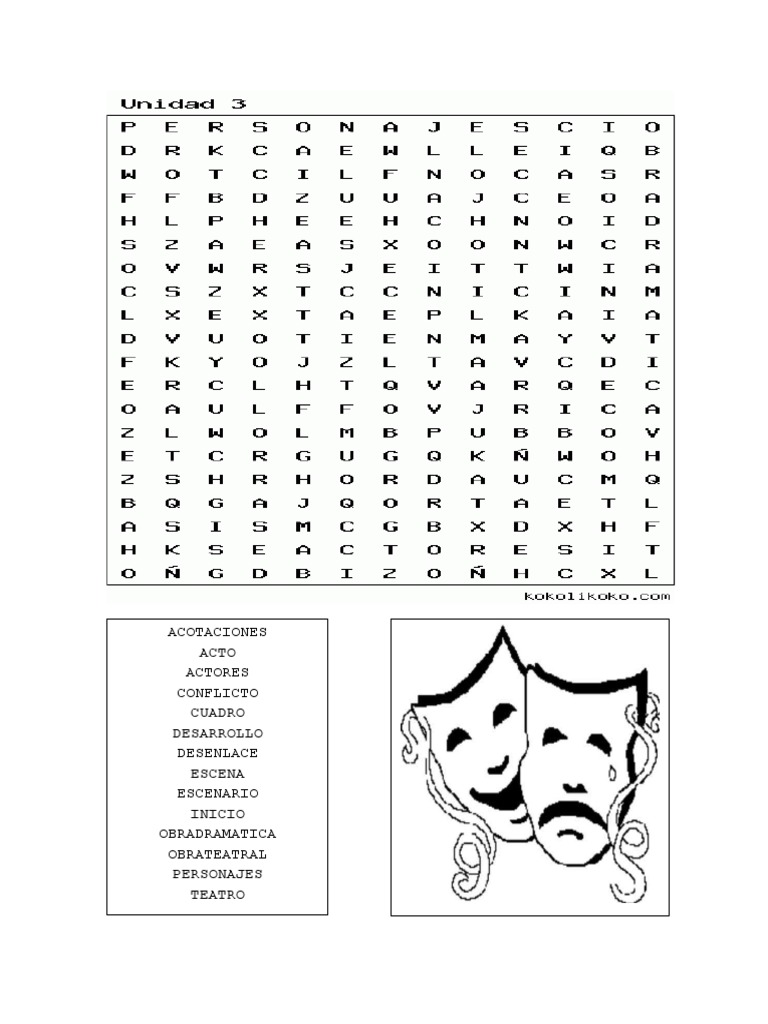 Sopa de Letras Teatro | PDF