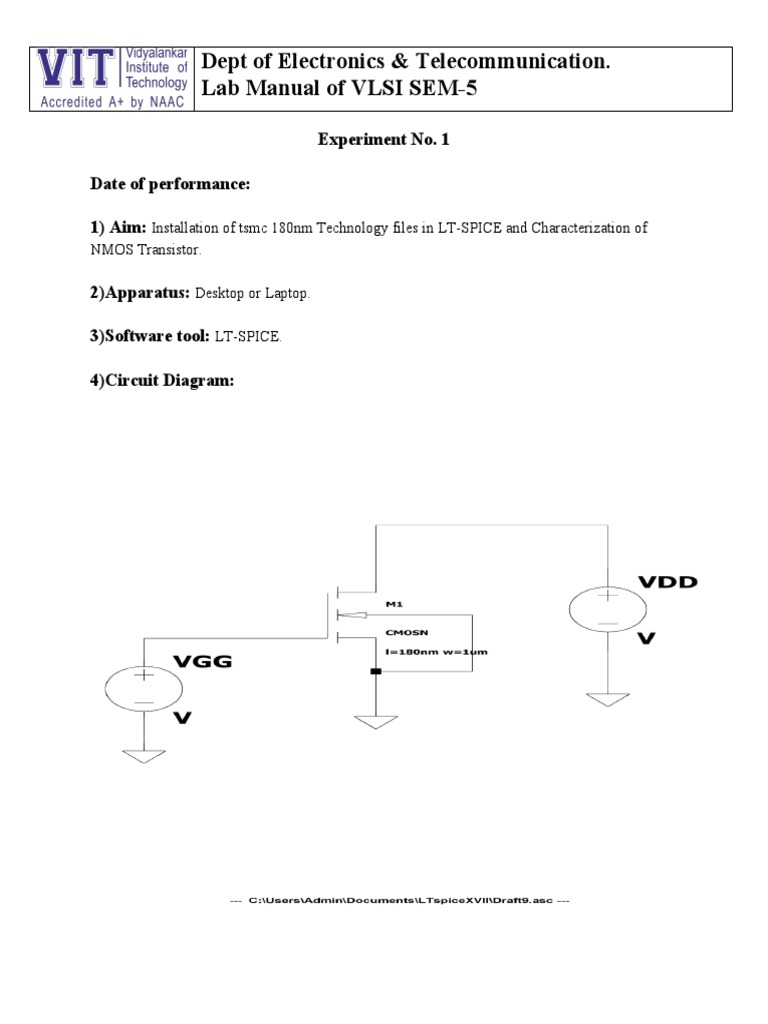 DVLSI Expt 1 | PDF | Mosfet | Field Effect Transistor