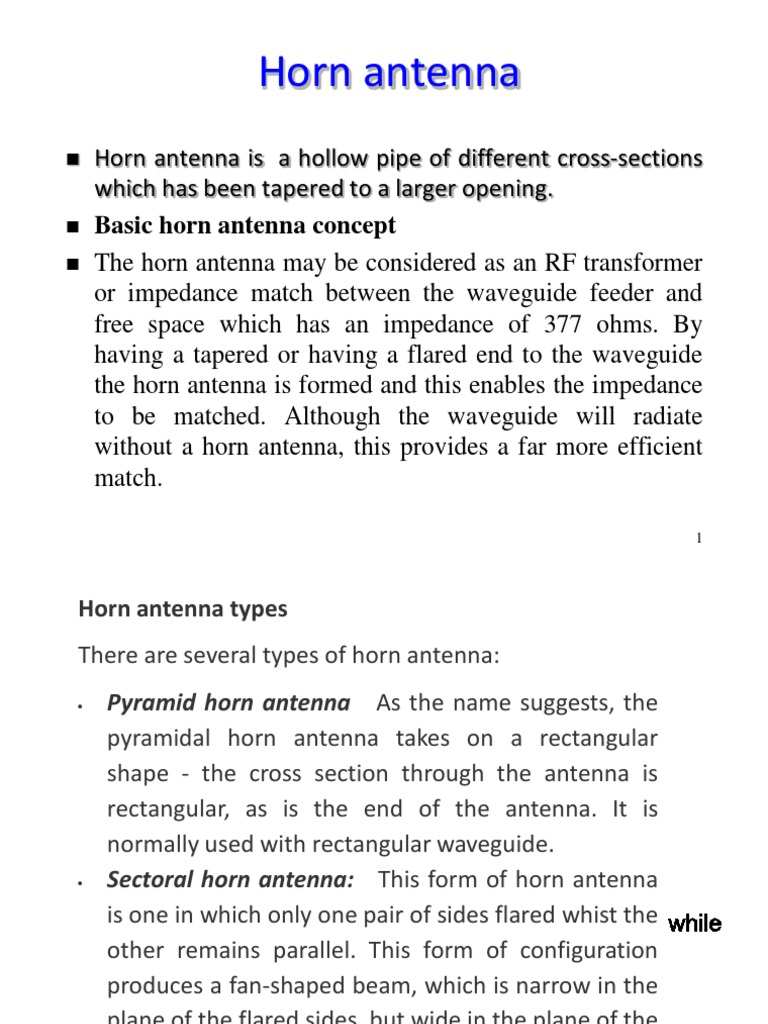 Horn Antennas | PDF | Antenna (Radio) | Electronic Engineering