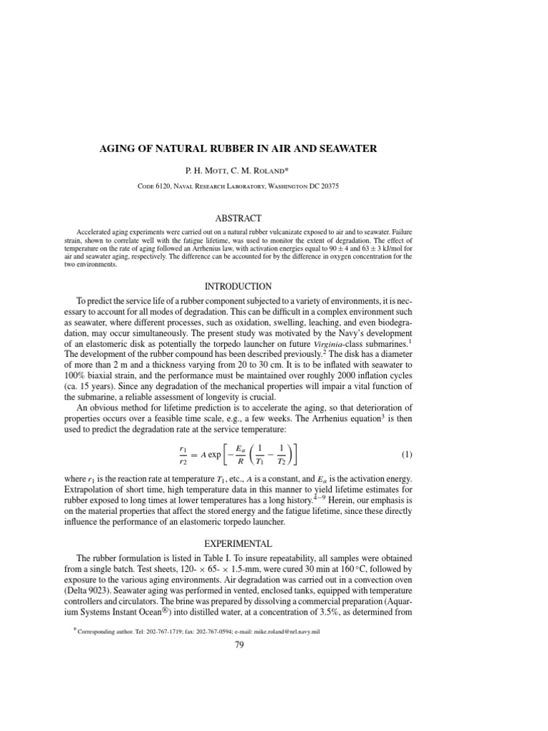 Accelerated Aging of Rubber | PDF | Solubility | Oxygen