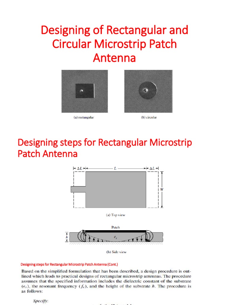 Designing of Rectangular and Circular Microstrip Patch Antenna | PDF Designing of Rectangular and Circular Microstrip Patch Antenna | PDF