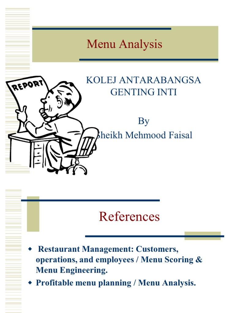 Menu Analysis | PDF