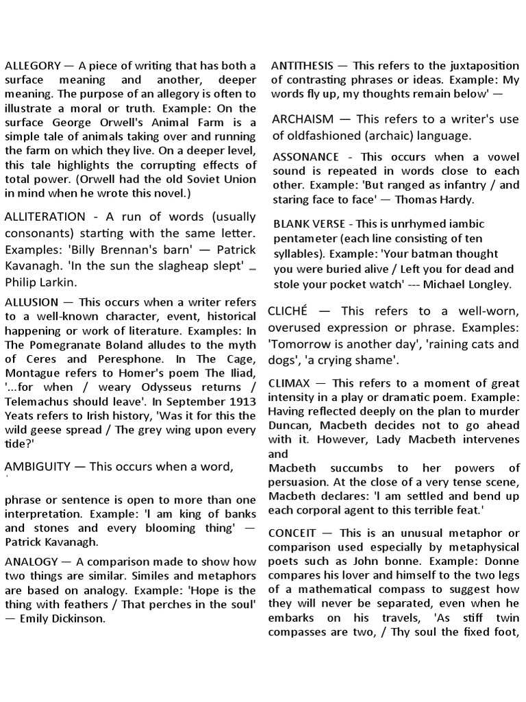 A Glossary of Literary Terms: An Overview of Stylistic Devices and ...