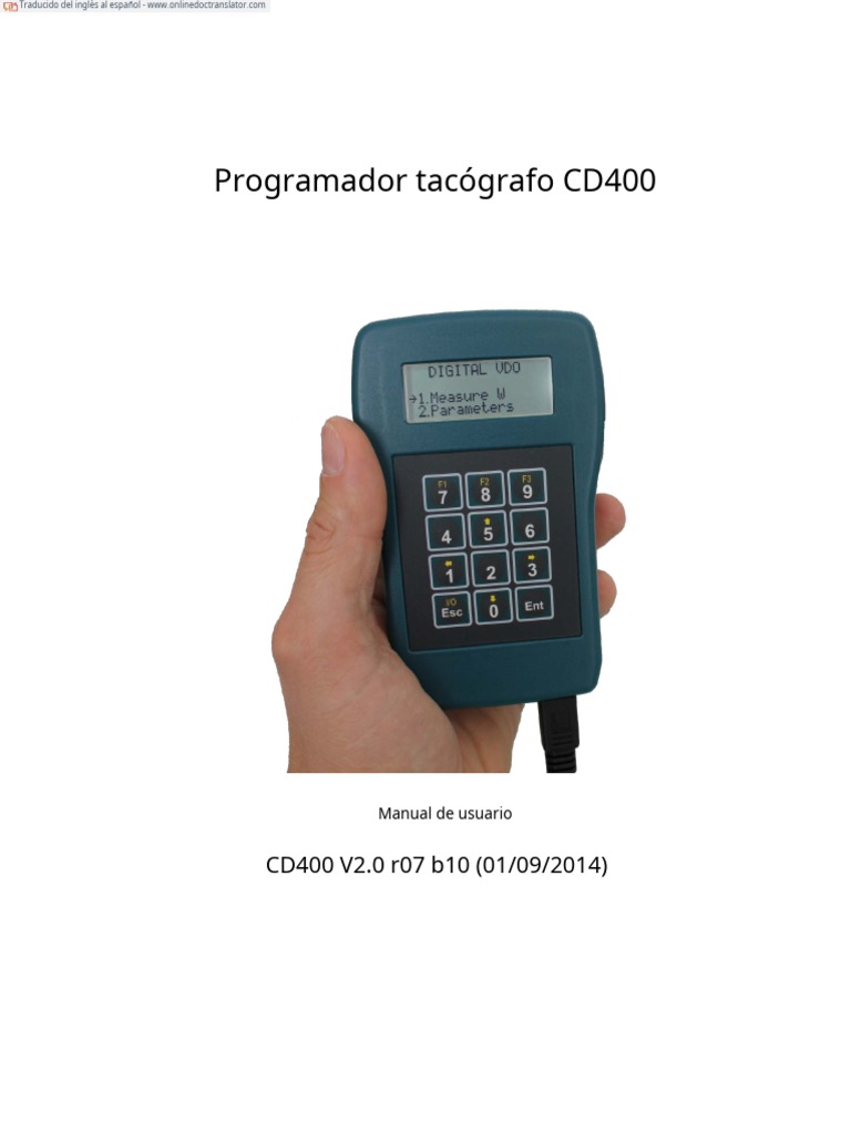 Cd400 Tacho Programmer Instruction User Manual - En.es | PDF | Neumático | Hardware de la ...