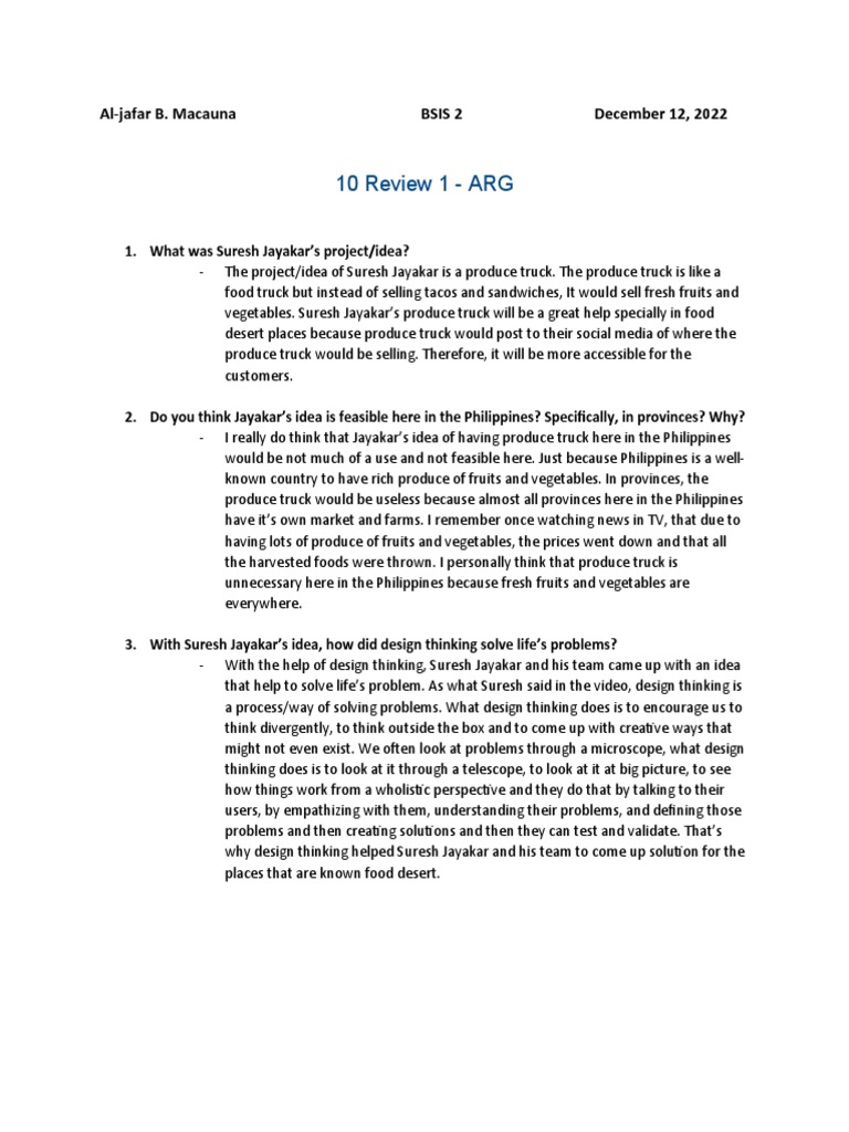 10 Review 1 - ARG | PDF