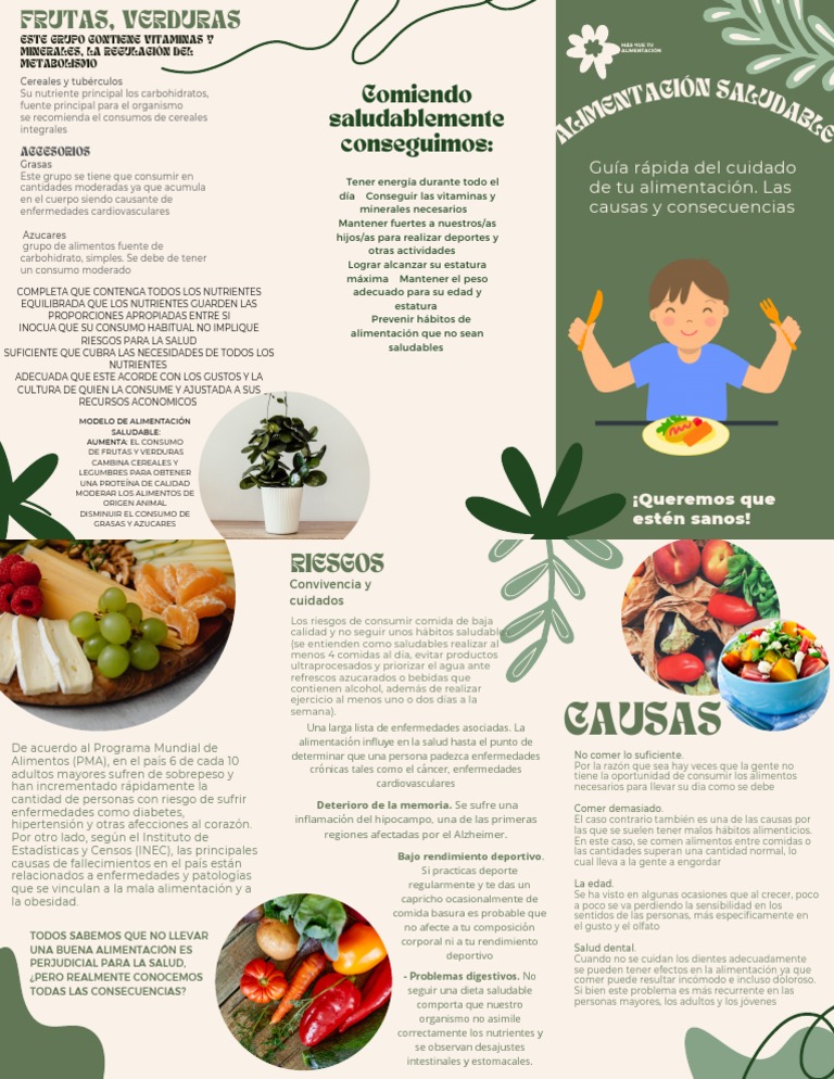 Flyer Folleto Triptico Plantas Vivero Divertido Moderno Orgánico Verde ...