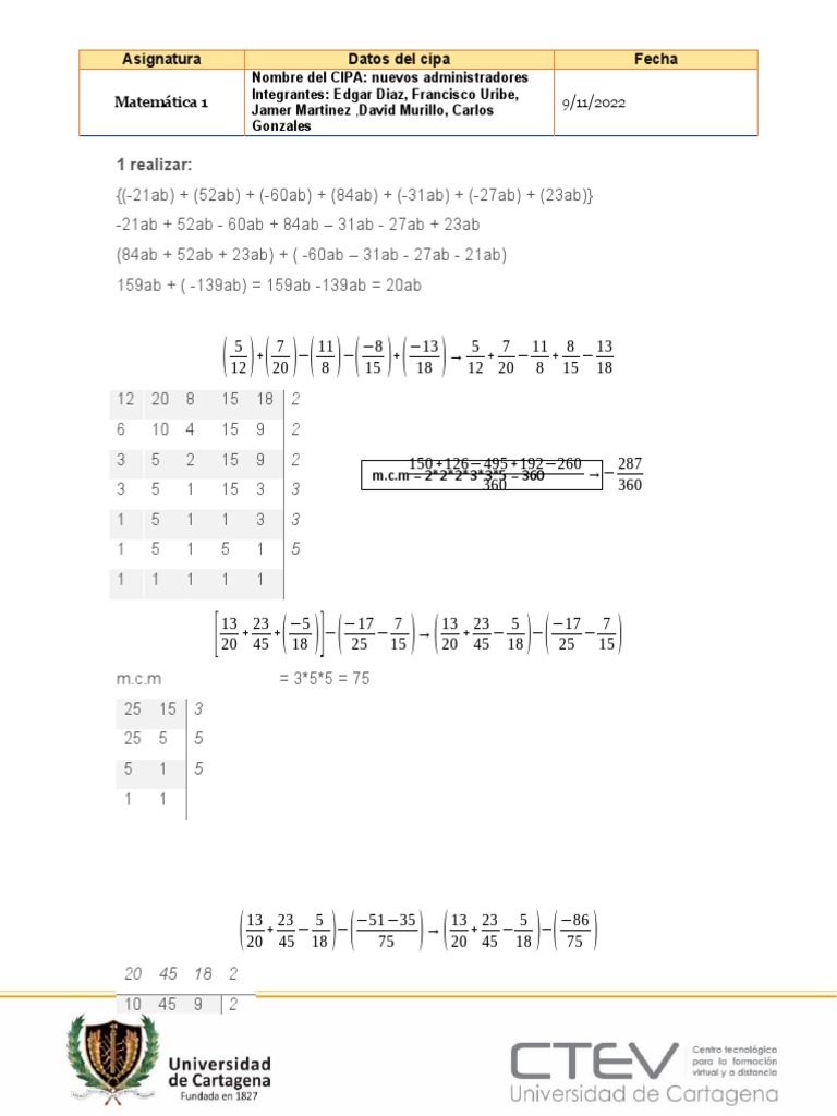Matematicas Act Aprendizaje 1 | PDF | Conceptos matemáticos | Aritmética