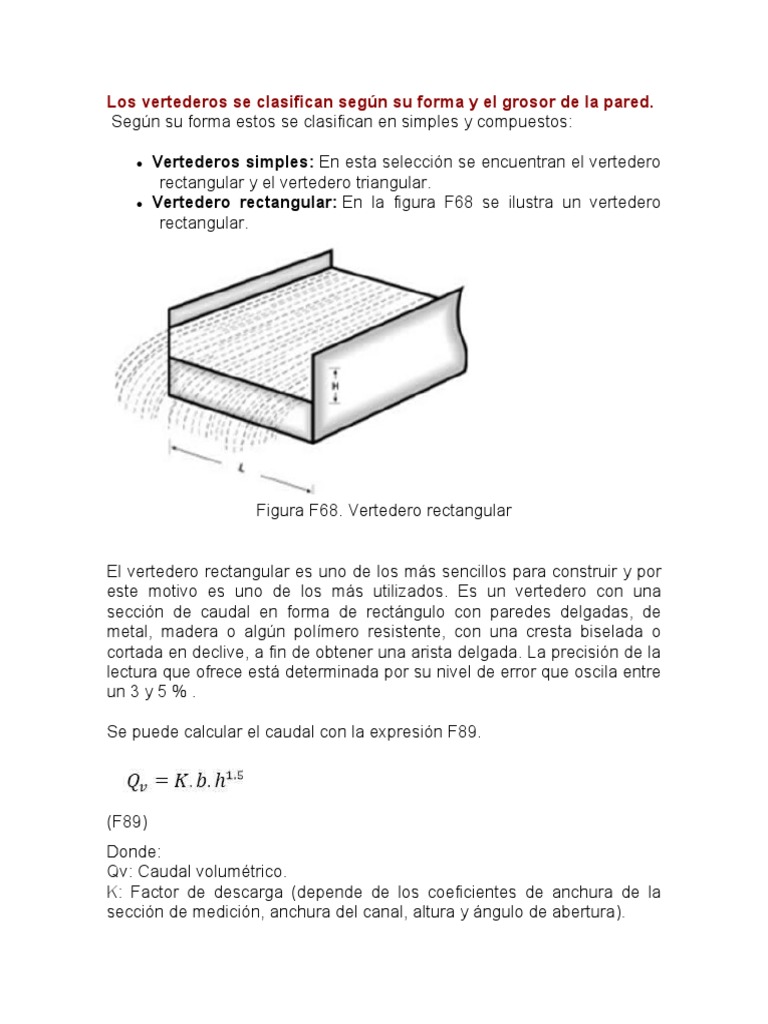 Vertedero Simple 1 | PDF