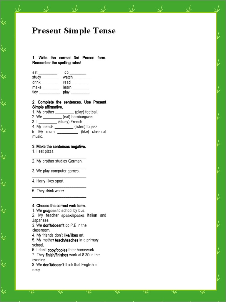1 Present-Simple Tense | PDF