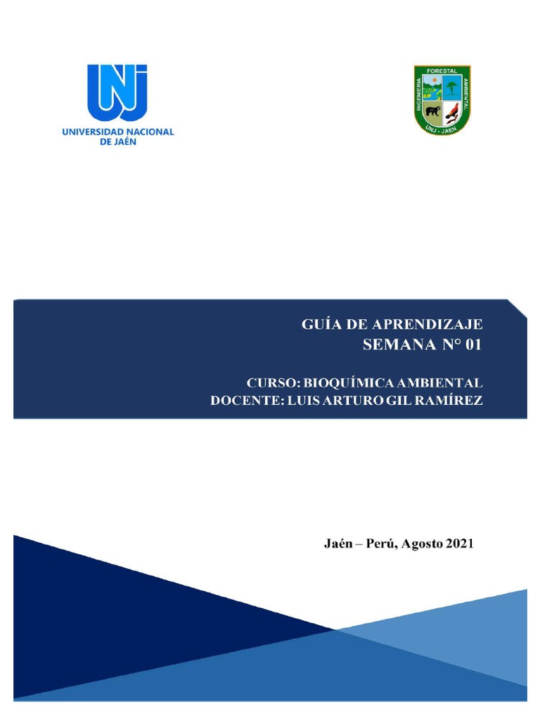 Guía de Aprendizaje #01 - Bioquímica Ambiental | PDF