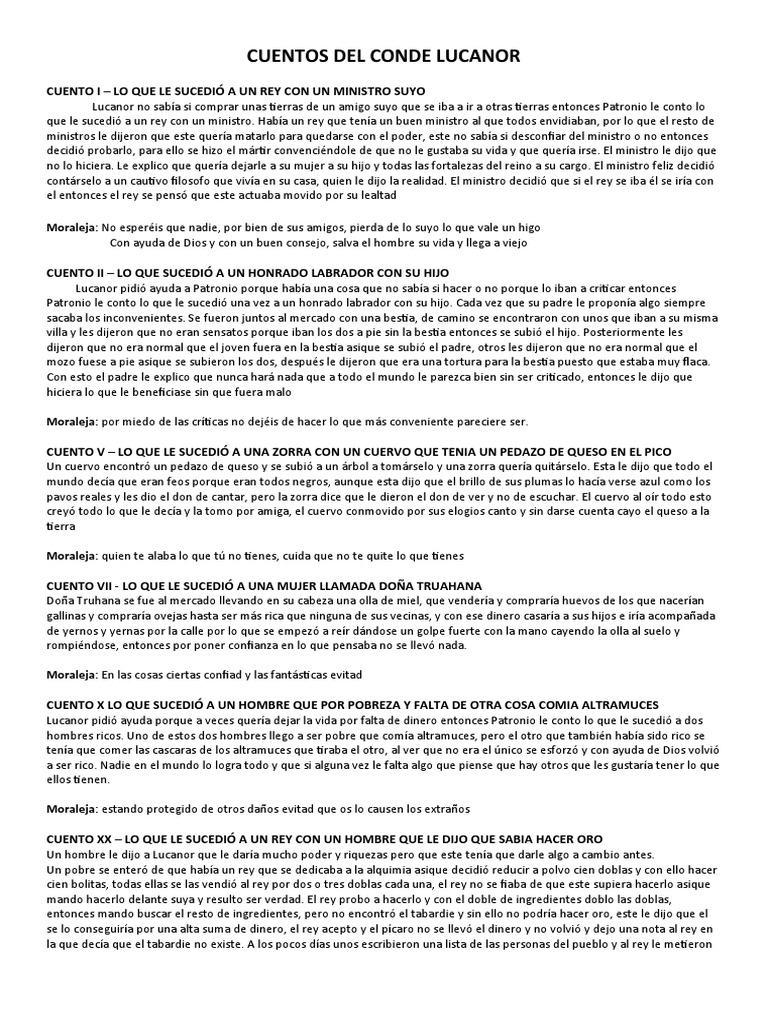 Cuentos Del Conde Lucanor | PDF