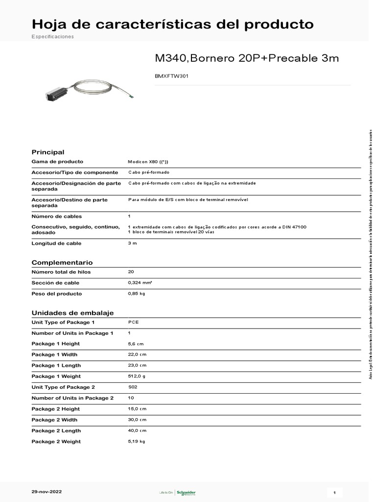 Módulos Modicon x80 - BMXFTW301 | PDF