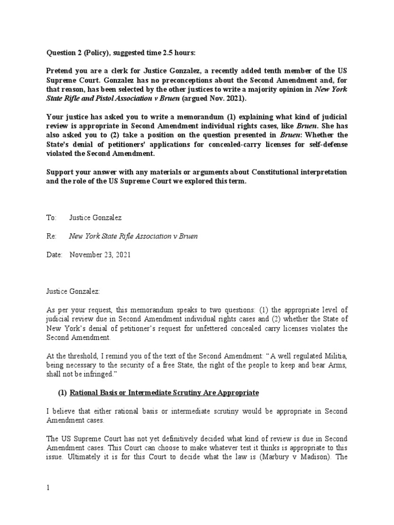 Practice Qs 2 and 3 (Con Law) | PDF | Second Amendment To The United ...