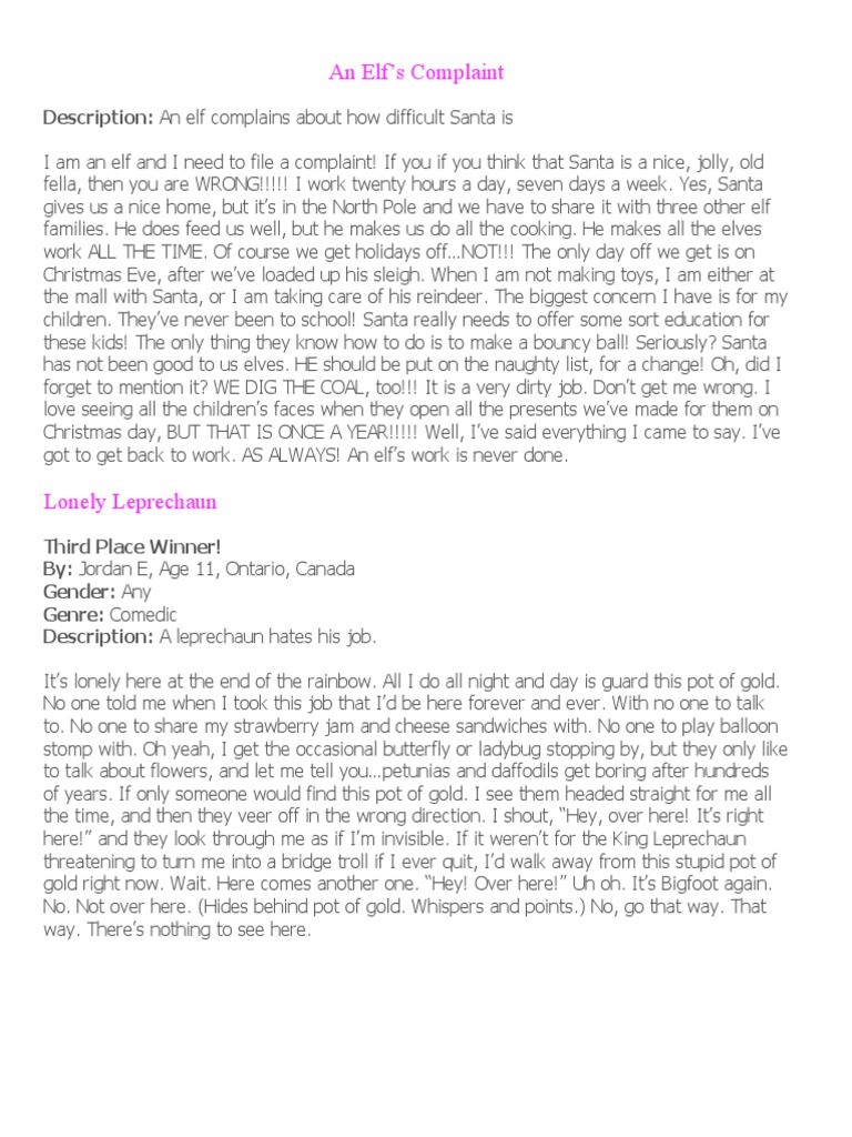 Monologues | PDF | Santa Claus | Cinderella