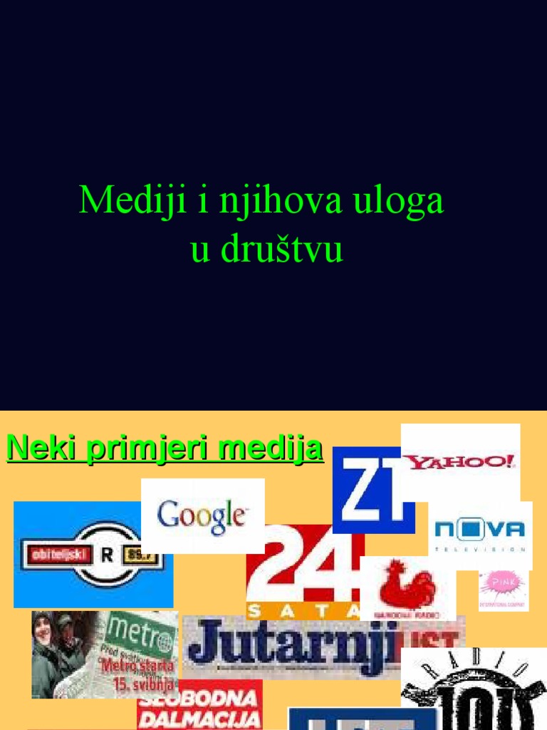 Mediji-Opšte Naznake | PDF