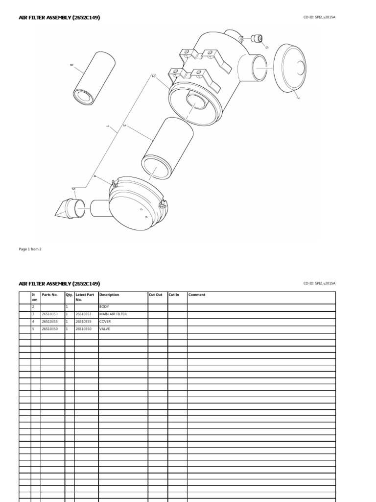 Air Filter Assembly (2652c149) | PDF