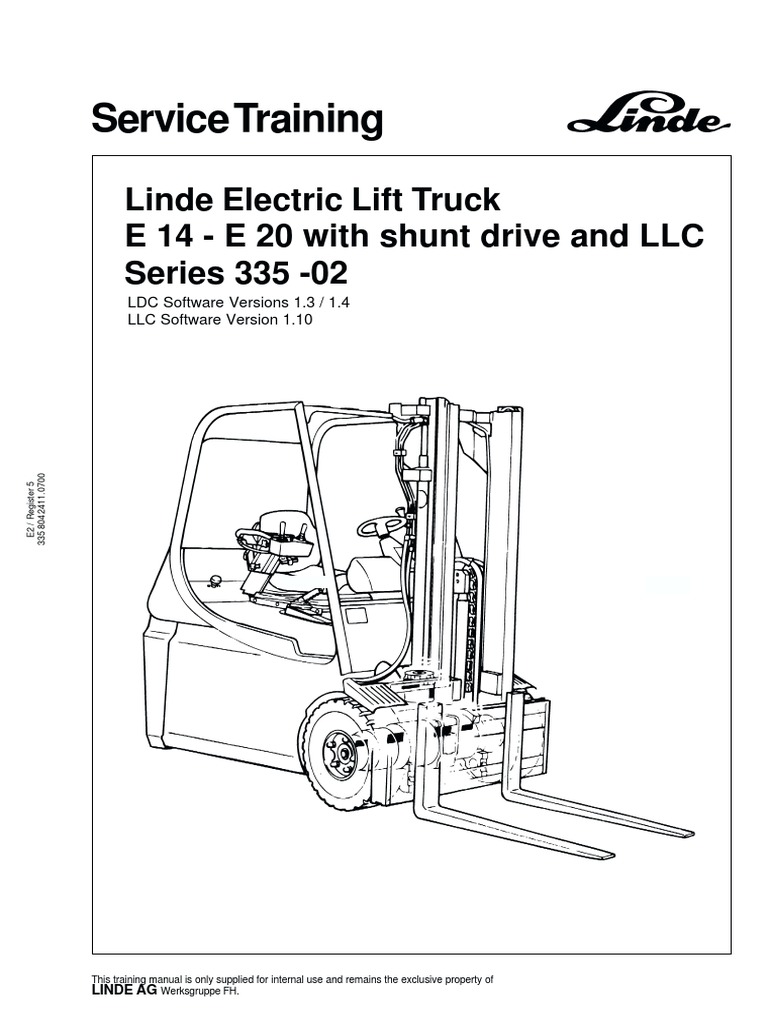 Linde Service Manual (3358042411) 335-02 E18C E20P 0700 (33502 - GB ...