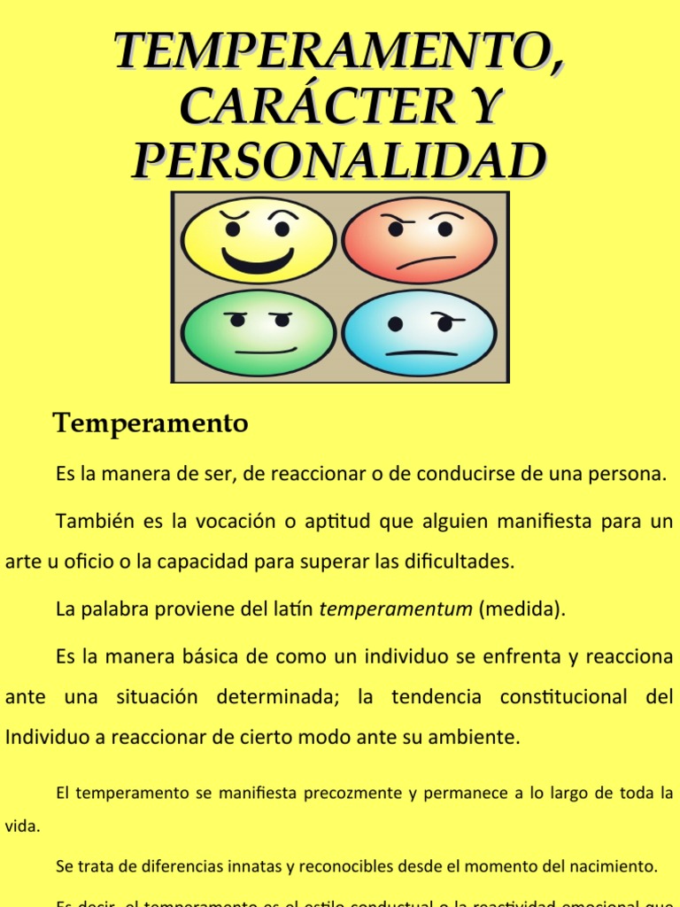 Temperamento y carácter en la personalidad | PDF | Temperamento | Carné ...