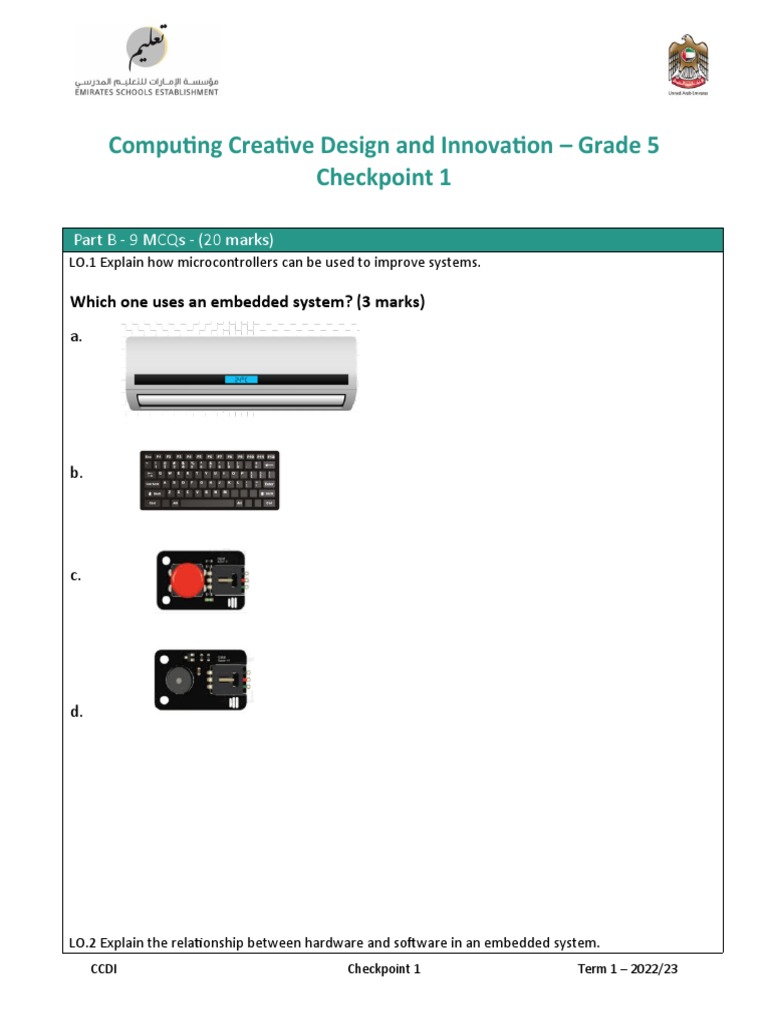 Grade 5 Computing Creative Design and Innovation MCQs Checkpoint 1 | PDF | Programming ...