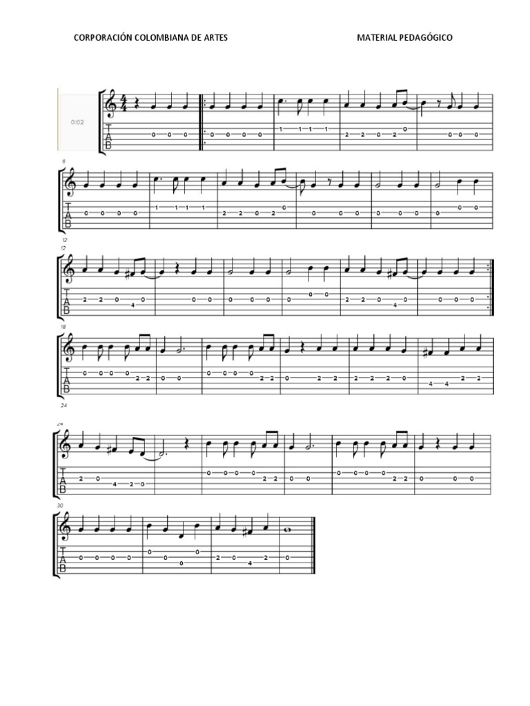 Burrito Sabanero Tab Guitarra | PDF