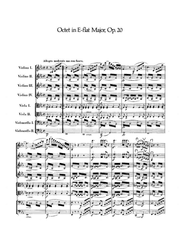 Mendelssohn: Octet in Eb Major, Op.20 (Score) | PDF