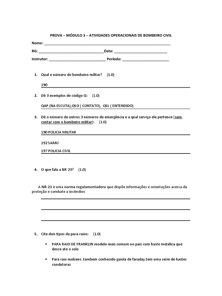 Prova - Modulo 3 Esta | PDF | Relâmpago