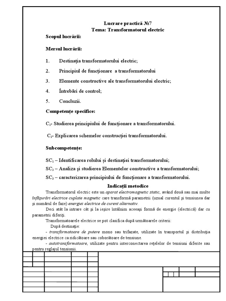 Transformatorul Electric | PDF