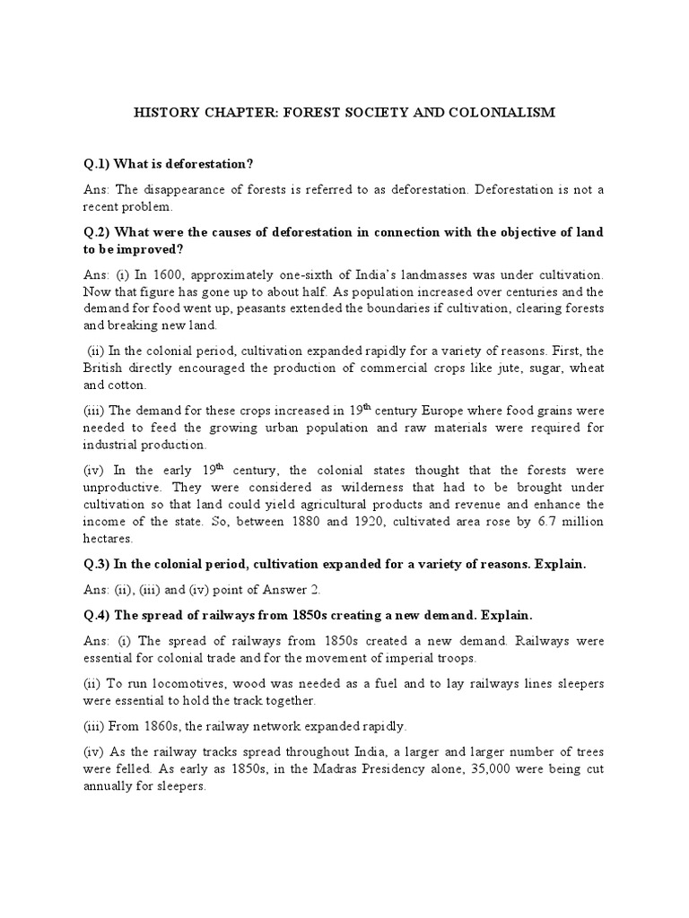 Colonial Impact on Forests | PDF | Agriculture | Forestry