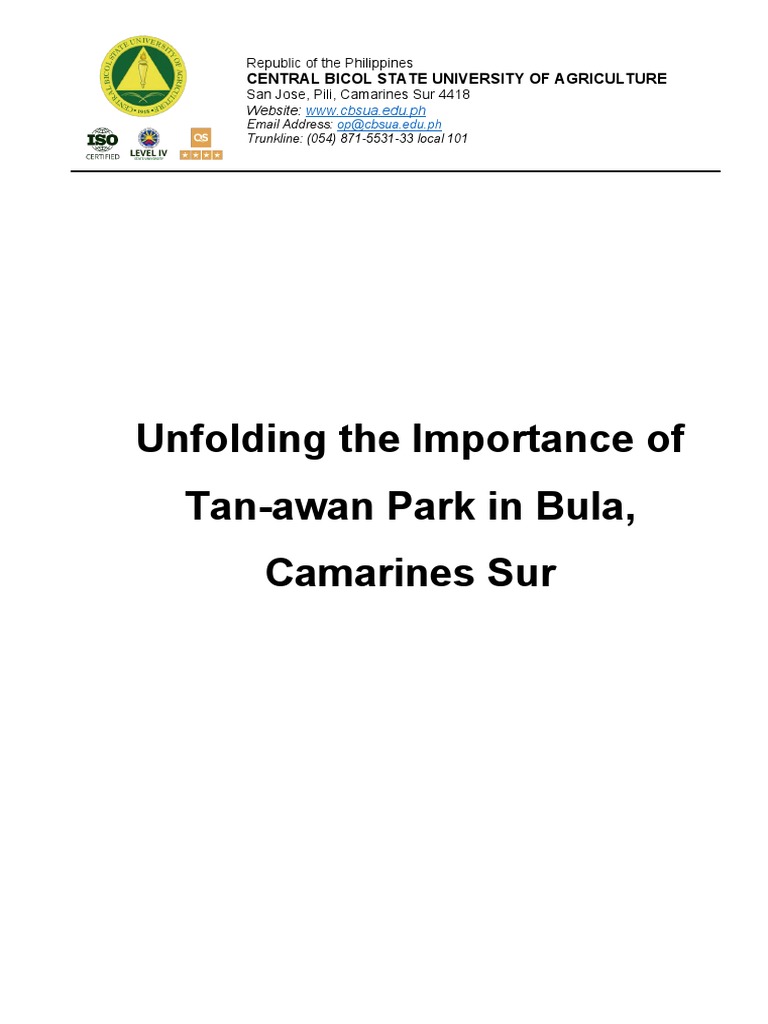 Tan Awan Park Research | PDF | Tourism