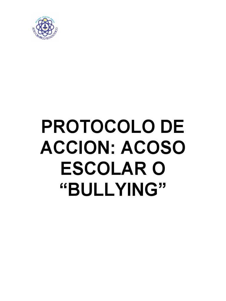 Protocolo de Actuacion Ante El Acoso Escolar (Bullying) | PDF | Acoso cibernético