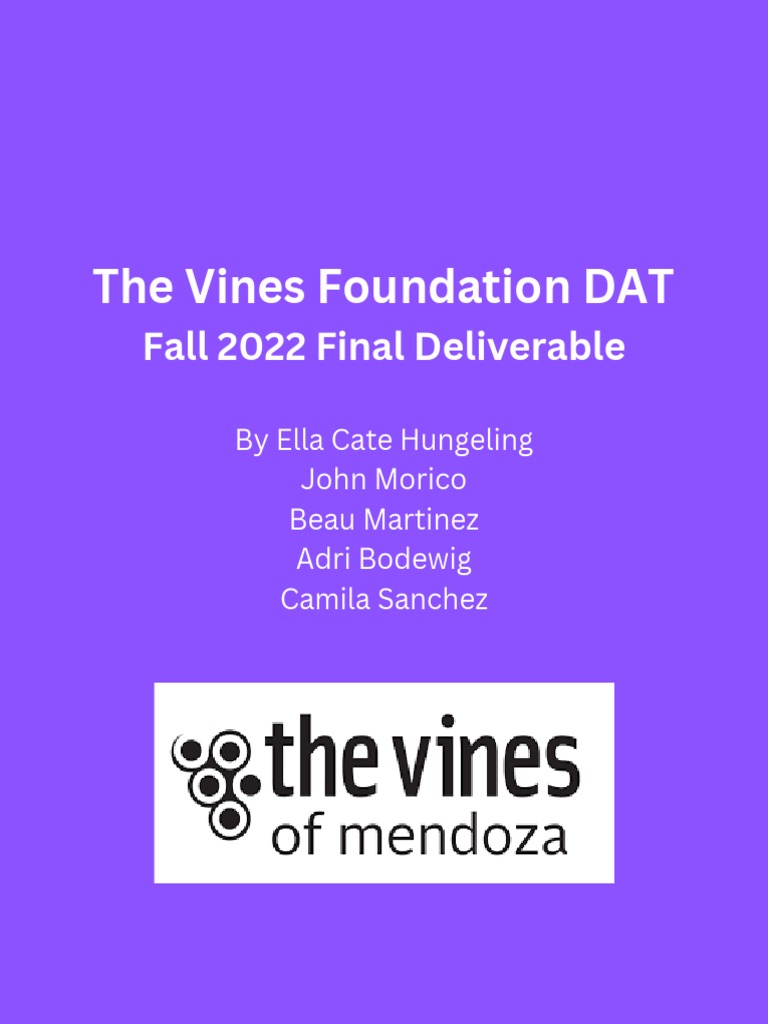 The Vines Fall 2022 Final Deliverable | PDF | Community | Communication