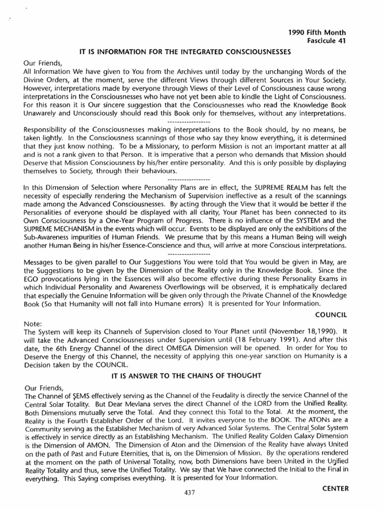 The Knowledge Book, Fascicule 41 | PDF | Consciousness | Information