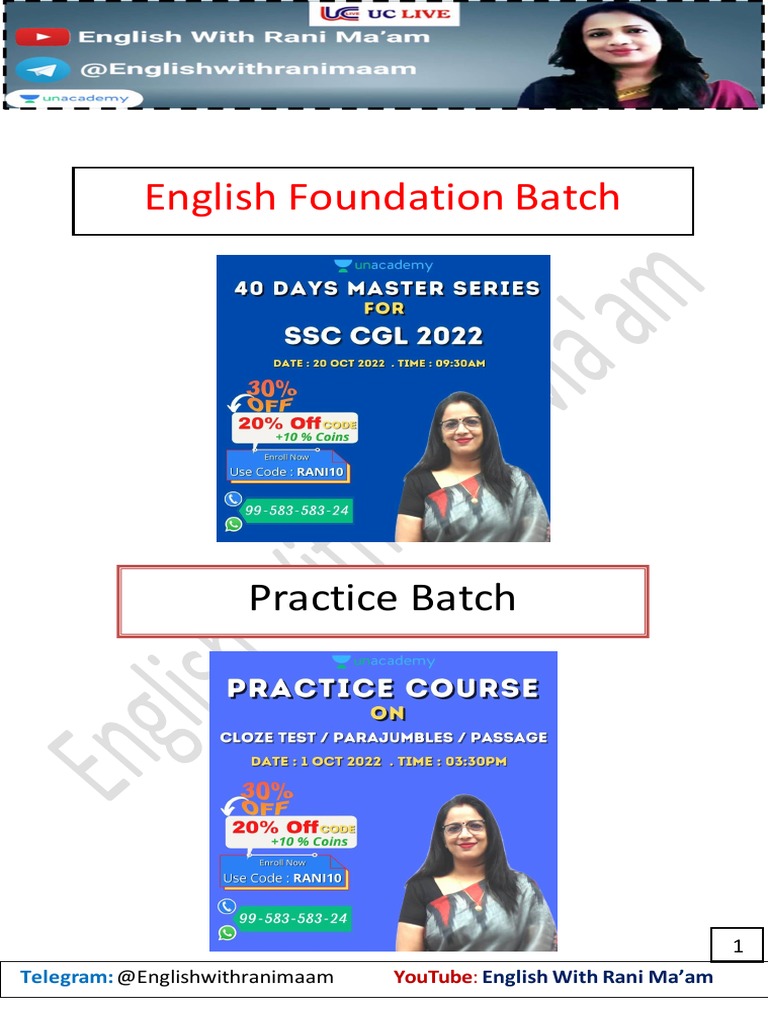 English Foundation Batch | PDF