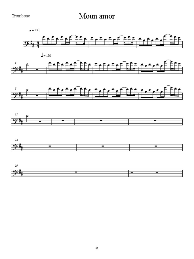 Moun Amor - Trombone | PDF